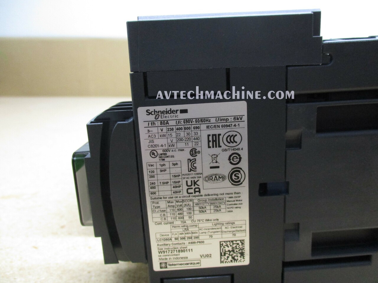 LC1D50AF7 Schneider Telemecanique Magnetic Contactor Coil 110V