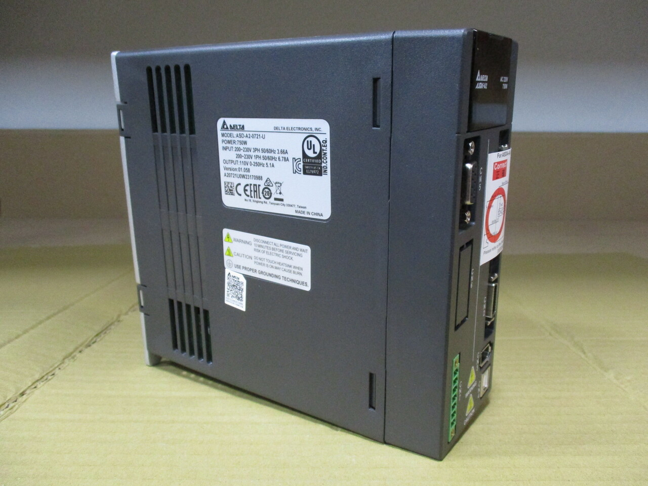 ASD-A2-0721-U Delta Servo Drive 3 Phase 750W 200/230V
