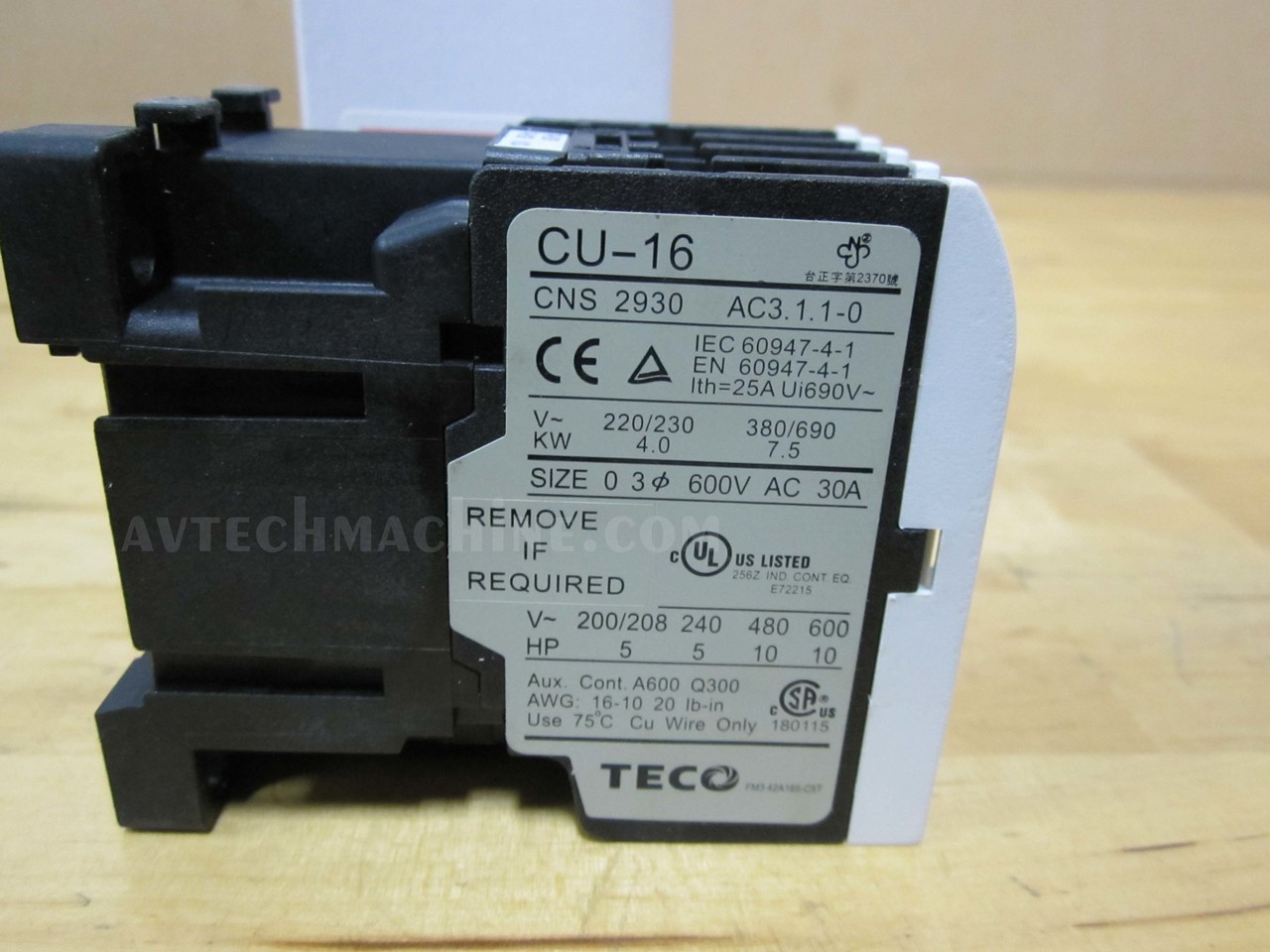 CU-16-3A1a-110V Teco Magnetic Contactor 3A1a Coil 110V CU16E5