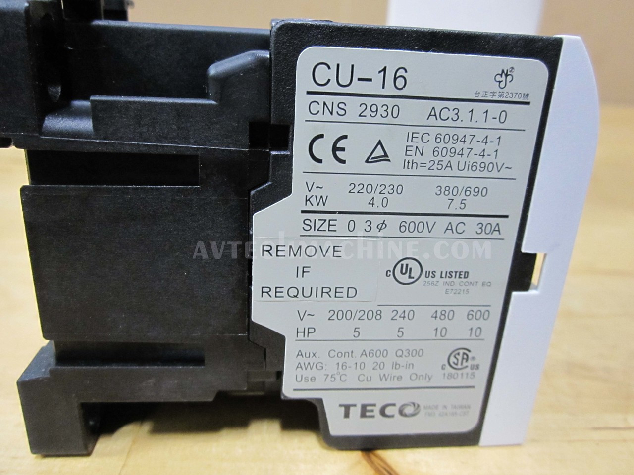 CU-16-3A1a-220V Teco Magnetic Contactor 3A1a Coil 220V CU16H5