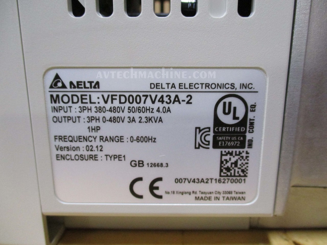 VFD007V43A-2 Delta Inverter AC Variable Frequency Drive VFD-VE 1HP 3PH 460V