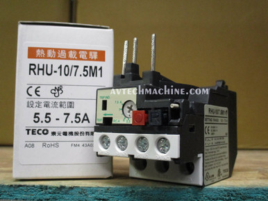 RHU-10/7.5M1 Teco Thermal Overload 3 Pole 5.5 - 7.5 Amp