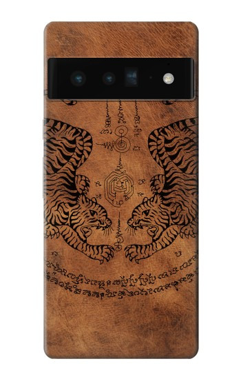 S3209 虎のサクヤン Sak Yant Twin Tiger Google Pixel 6 Pro バックケース、フリップケース・カバー