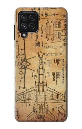 S3868 航空機の設計図の古い紙 Aircraft Blueprint Old Paper Samsung Galaxy A22 4G ...