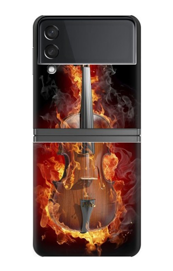 S0864 火ヴァイオリン Fire Violin Samsung Galaxy Z Flip 4 バックケース、フリップケース・カバー