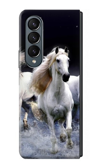 S0246 白馬 White Horse Samsung Galaxy Z Fold 4 バックケース、フリップケース・カバー
