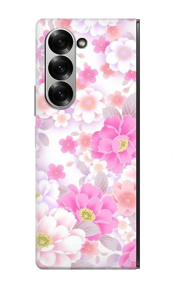 S3036 ピンクフラワーフローラ Pink Sweet Flower Flora Samsung Galaxy Z Fold 6 バック ...
