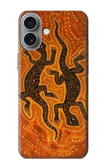 S2901 リザードアボリジニアート Lizard Aboriginal Art iPhone 16 plus バックケース、フリップケース・カバー