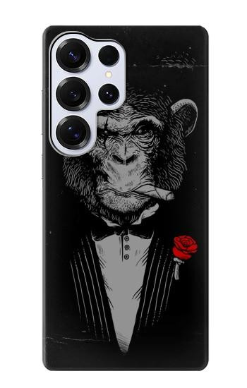 S3167 面白いマフィア猿 Funny Gangster Mafia Monkey Samsung Galaxy S25 Ultra バック ...