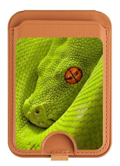 S0785 グリーンスネーク Green Snake iPhone 16 15 14 13 Pro Max 用 MagSafe対応磁気カード ...