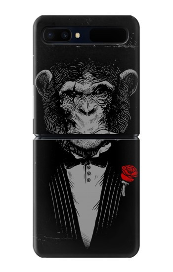 S3167 面白いマフィア猿 Funny Gangster Mafia Monkey Samsung Galaxy Z Flip 5G バック ...