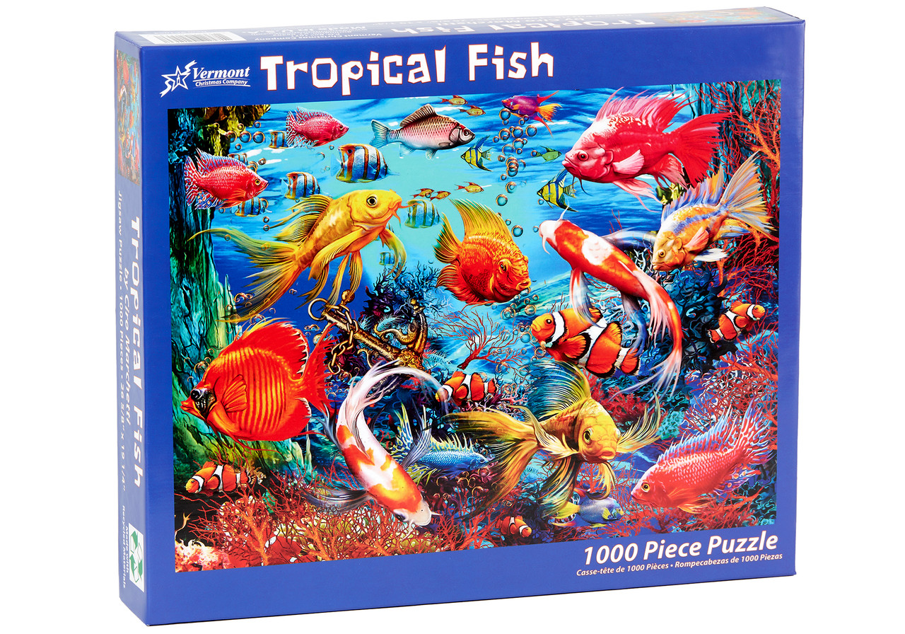 VC1084 | Tropical Fish Jigsaw Puzzle - 1000 PC - Vermont Christmas Company