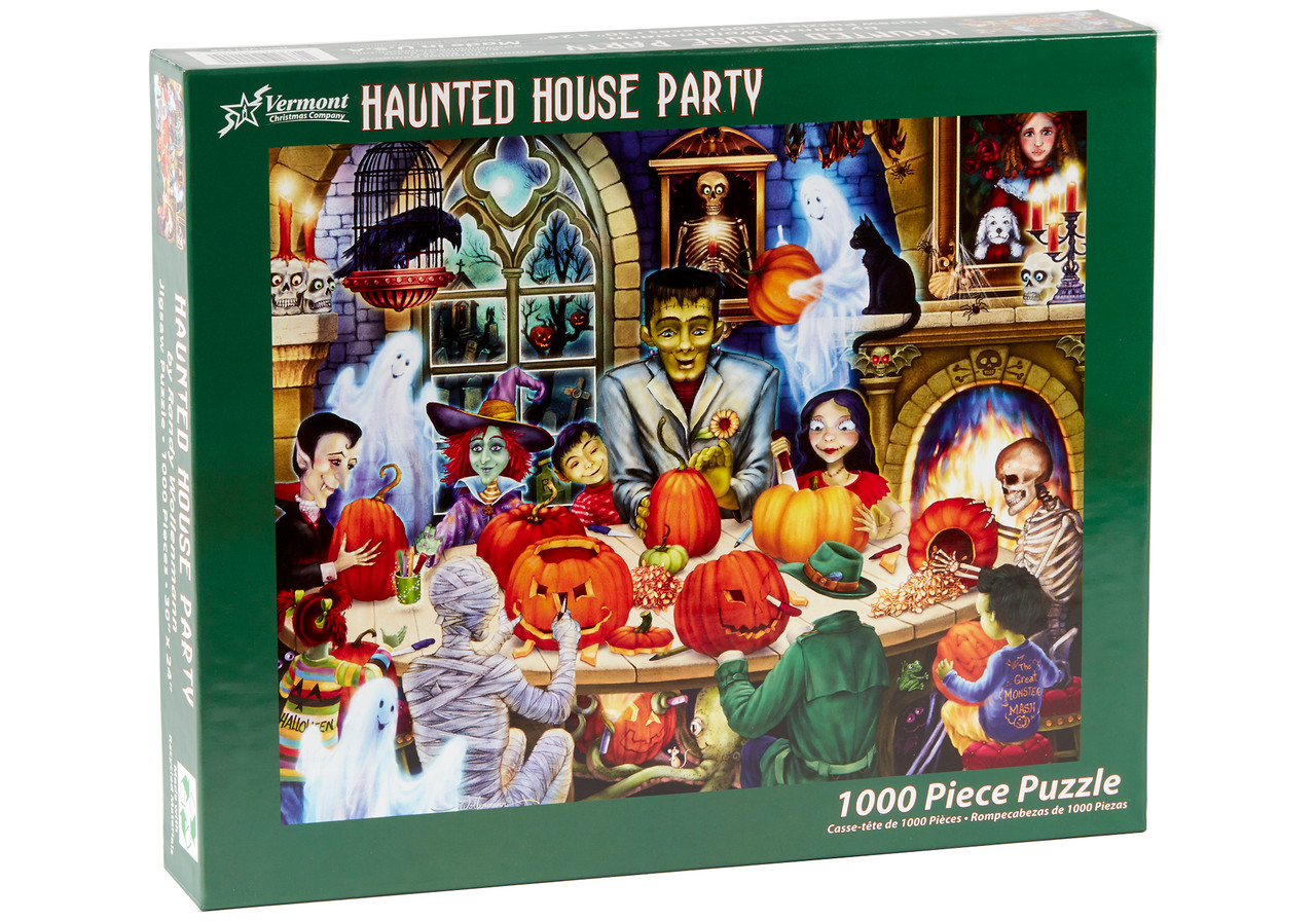 VC1128 | Haunted House Party Jigsaw Puzzle - 1000 PC - Vermont ...