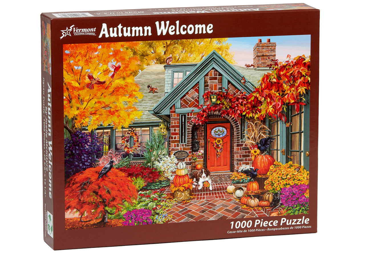 VC1204 | Autumn Welcome Jigsaw Puzzle - 1000 PC - Vermont Christmas Company