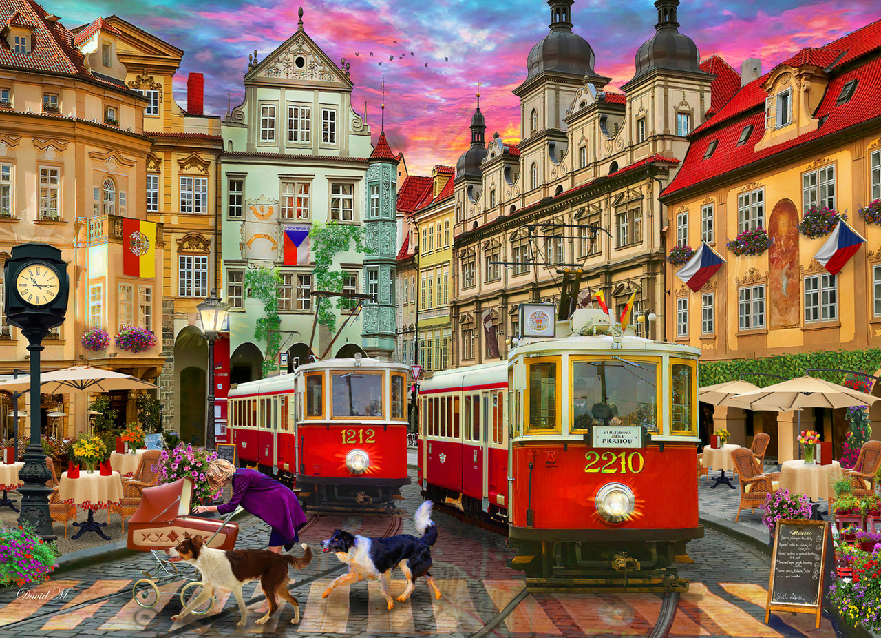 VC1287 | Prague Trolleys Jigsaw Puzzle - 1000 PC - Vermont Christmas ...