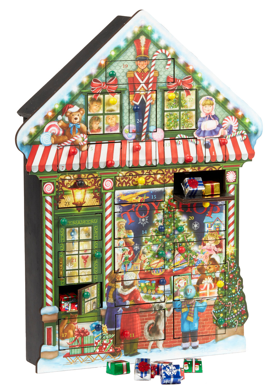VC502 | Toy Shop Wooden Advent Calendar - Vermont Christmas Company