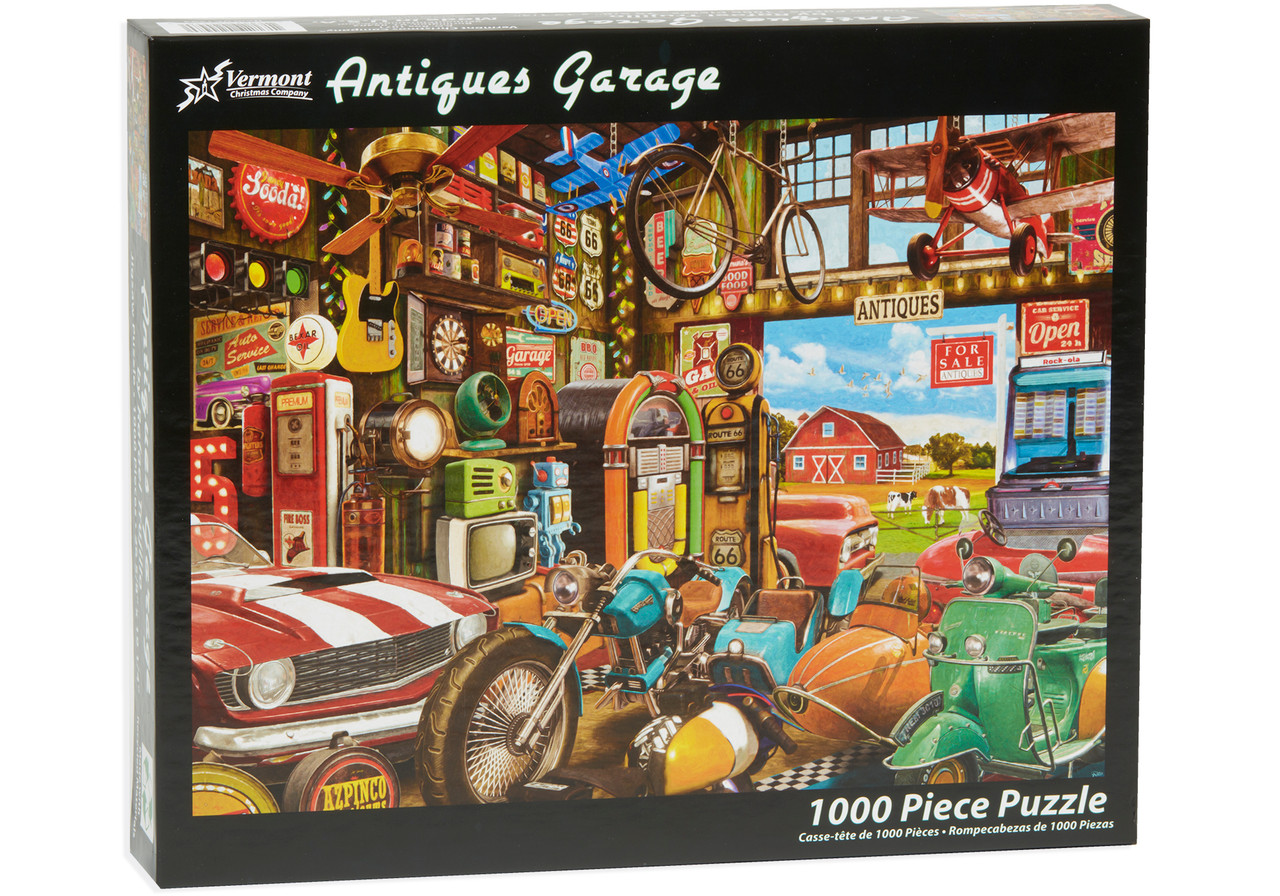 VC1294 | Antiques Garage Jigsaw Puzzle - 1000 PC - Vermont Christmas ...
