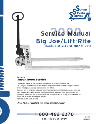 *LIFT-RITE (BIG JOE) L-50 & L-50 CHEP (4 Way) Service Manual - Super ...