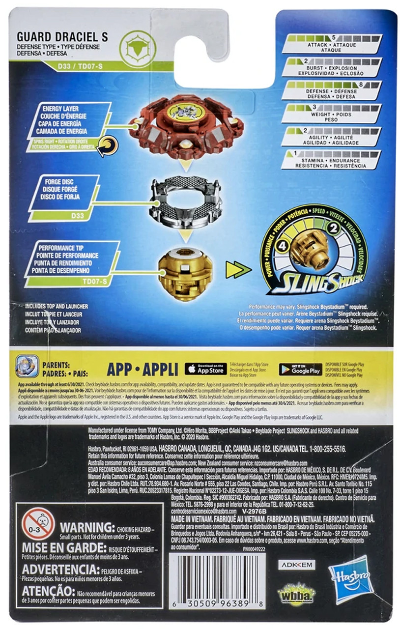 HASBRO Guard Draciel S Burst Rise Slingshock Beyblade F0215 - BeysAndBricks