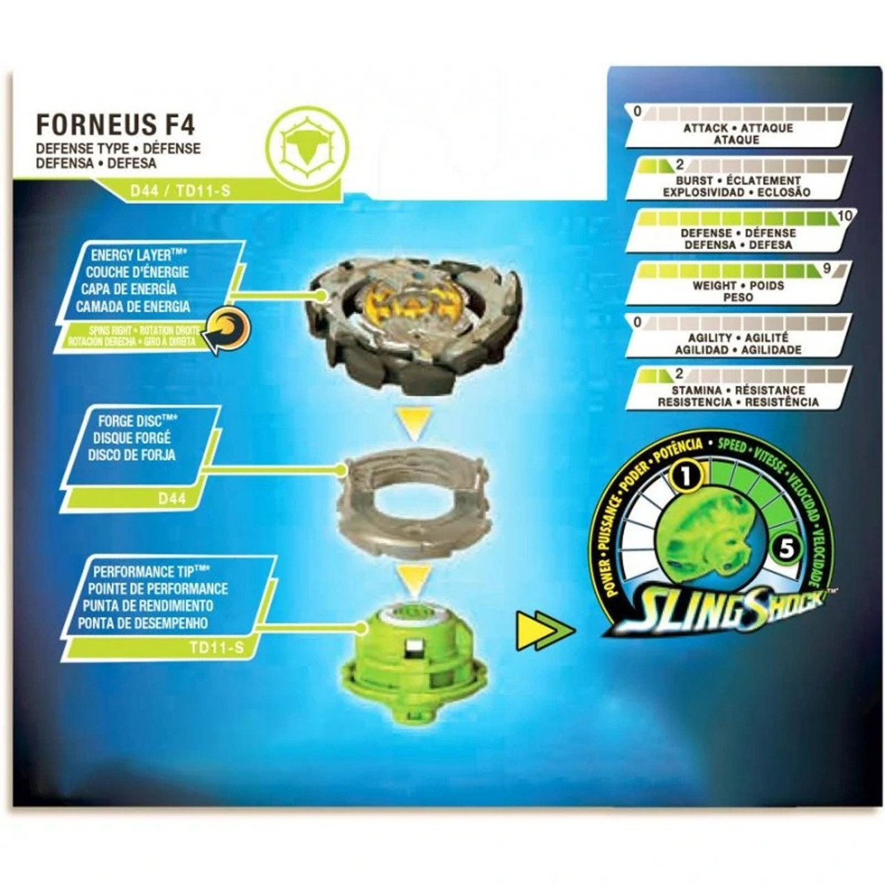 HASBRO Forneus F4 Burst Turbo Slingshock Beyblade Starter Pack E4729 ...