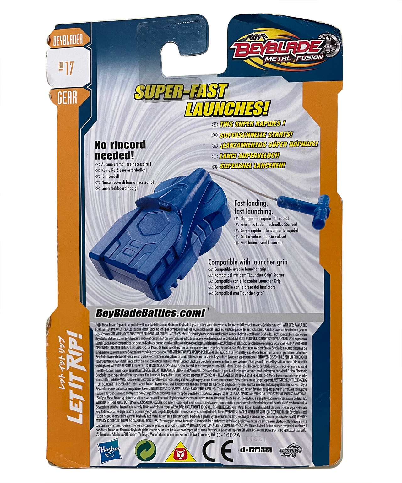 HASBRO Metal Fusion Orange Beyblade String Launcher / BeyLauncher BB-17 ...