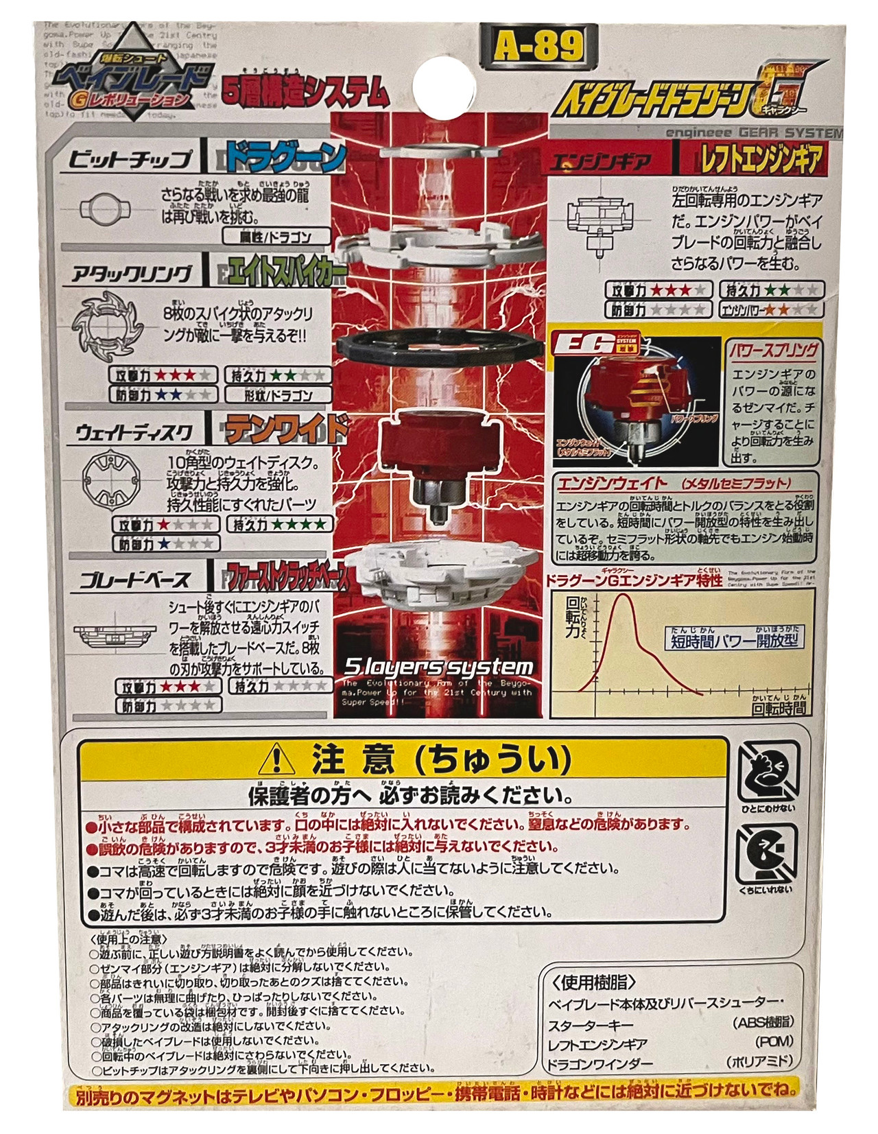 TAKARA Dragoon G (Galaxy) Original Series Engine Gear Beyblade A-89 ...
