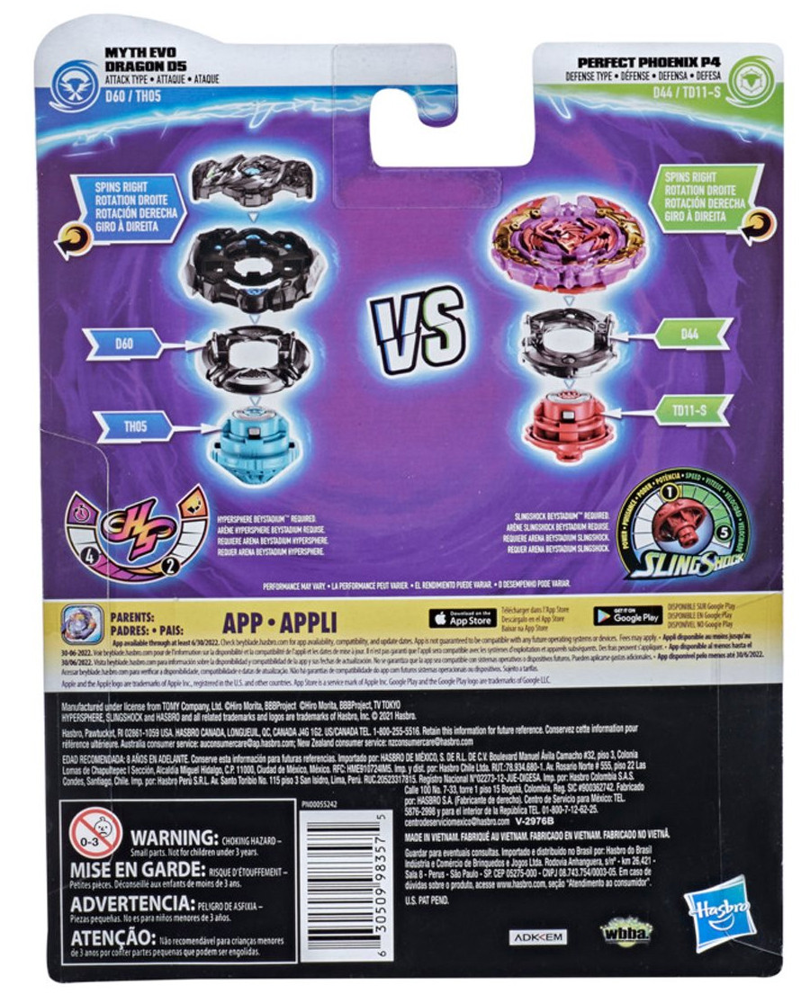 HASBRO Perfect Phoenix P4 & Myth Evo Dragon D5 Burst Surge Hypersphere ...