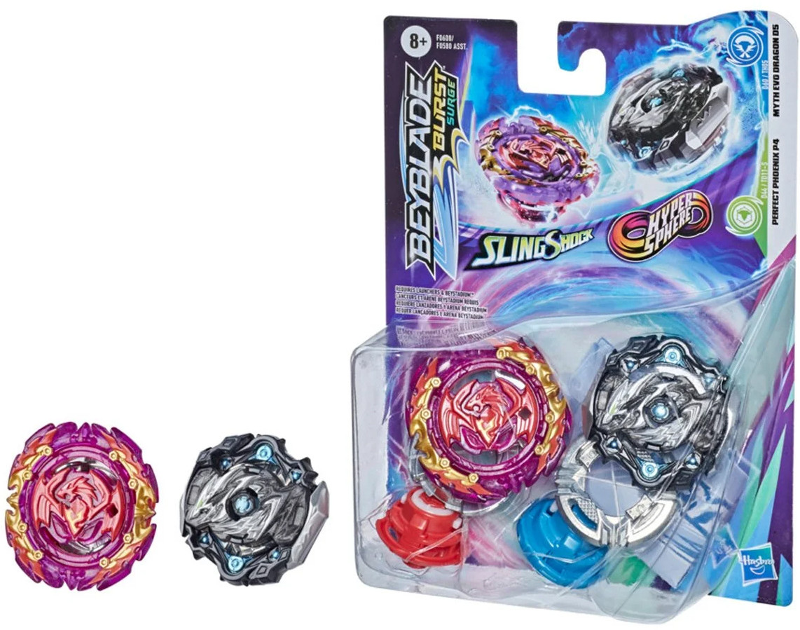 HASBRO Perfect Phoenix P4 & Myth Evo Dragon D5 Burst Surge Hypersphere ...