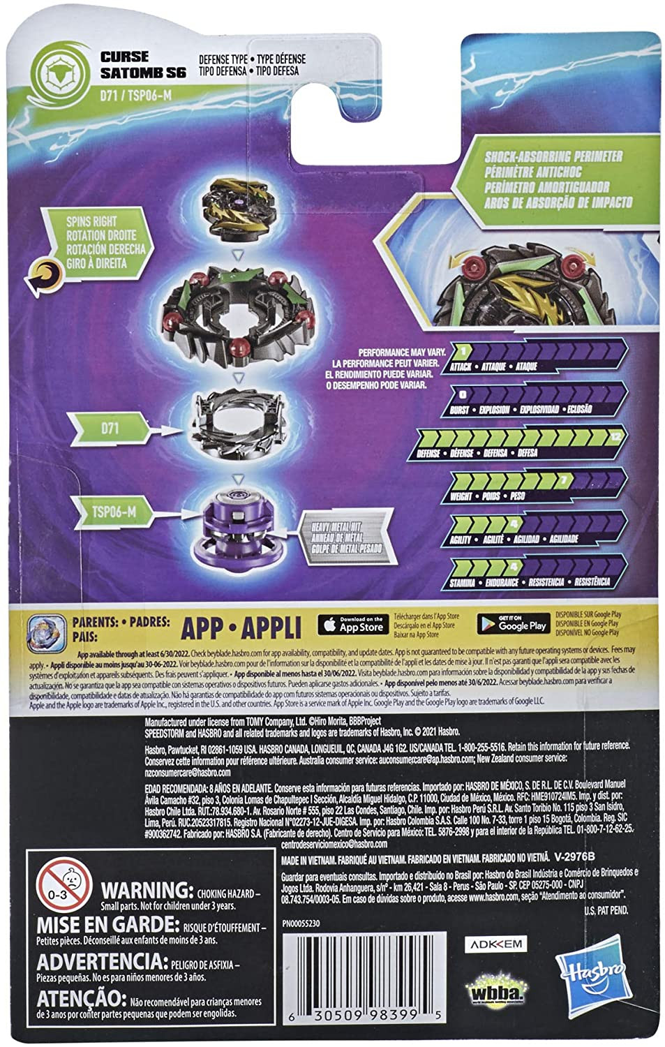 HASBRO Curse Satomb S6 Burst Surge SpeedStorm Beyblade F0553 ...