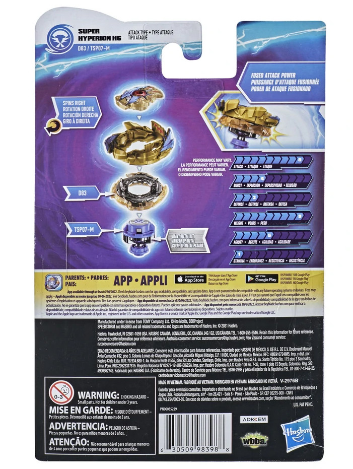 HASBRO World Evo Helios H6 Burst Surge SpeedStorm Beyblade F0573 ...