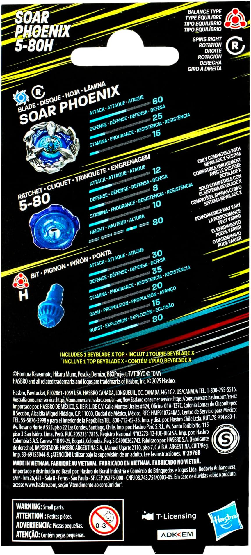 HASBRO Soar Phoenix Wing 5-80H Beyblade X Booster - BeysAndBricks