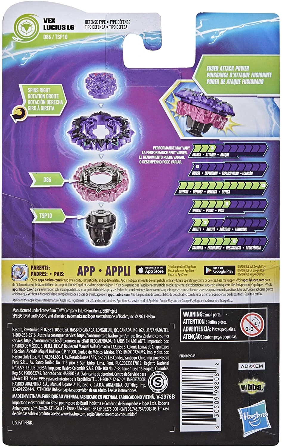 HASBRO Vex Lucius L6 Burst Surge SpeedStorm Beyblade F0567 - BeysAndBricks