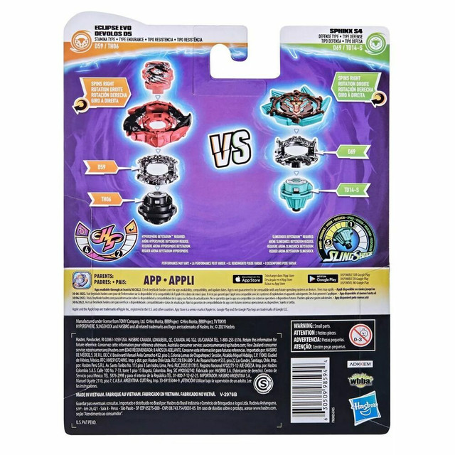 HASBRO Forneus F5 & Master Devolos D5 Burst Rise HyperSphere Beyblade ...