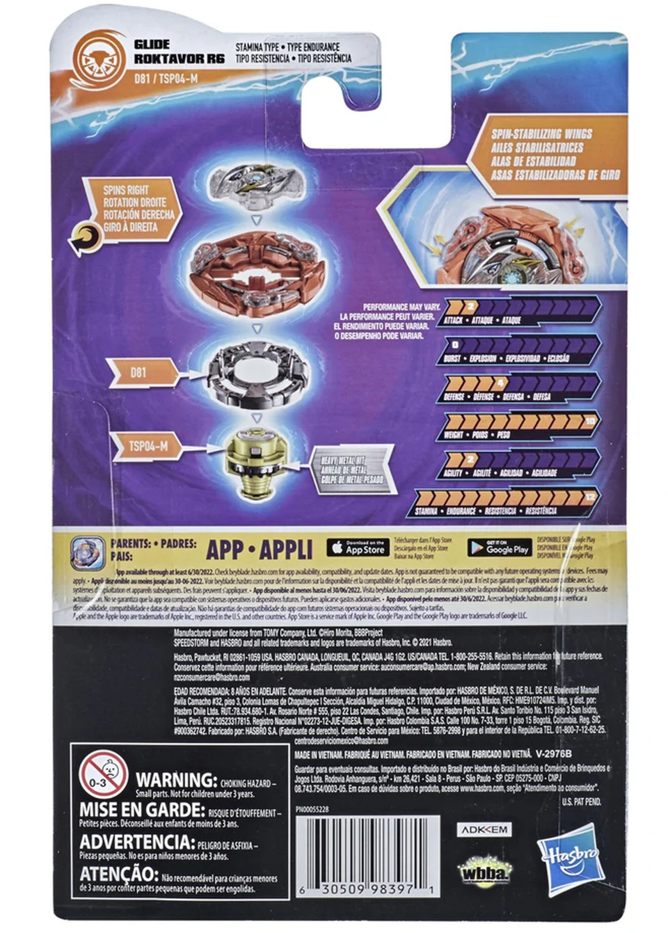 HASBRO Glide Roktavor R6 Burst Surge SpeedStorm Beyblade F0552 ...