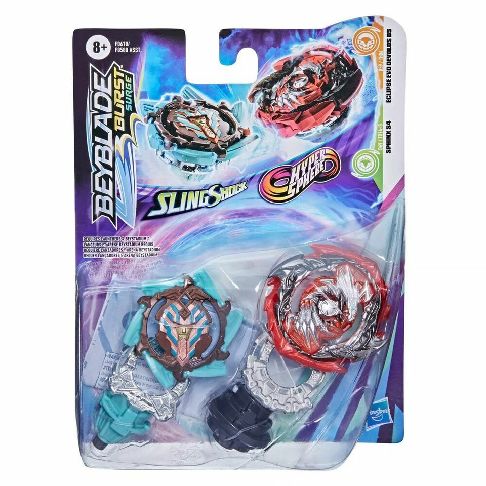 HASBRO Jormuntor J6 & Evo Helios Blazebringer Beyblade Burst Surge Dual ...