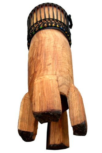 African Hand-carved Ngoma Drum - 11" X 42" - Congo Style - Djembe Direct