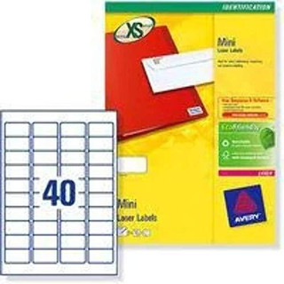 Avery L7654-25 Laser Mini Labels 45.7 x 25.4mm White (1000 Labels ...