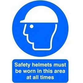 SIGNS & LABELS MA04650R Safety Sign, Helmets Must be Worn, A4 PVC ...
