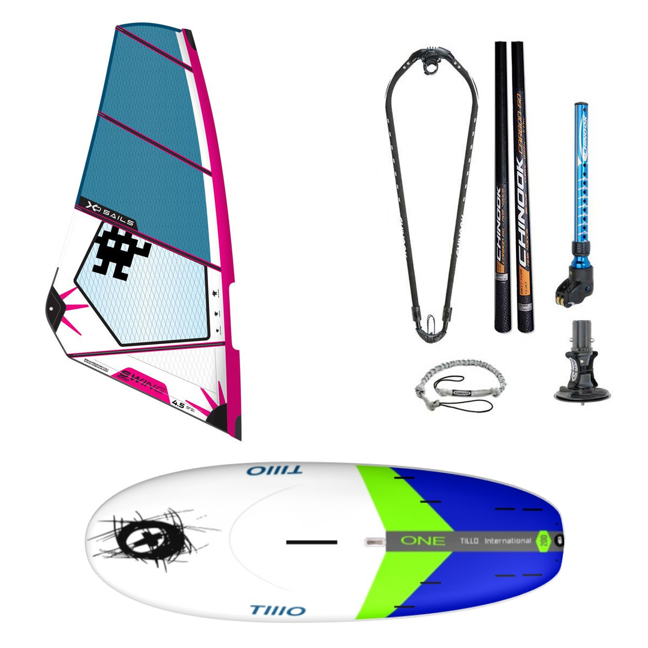 Go windsurf package Tillo One with Swing Rig - Liquid Surf and Sail