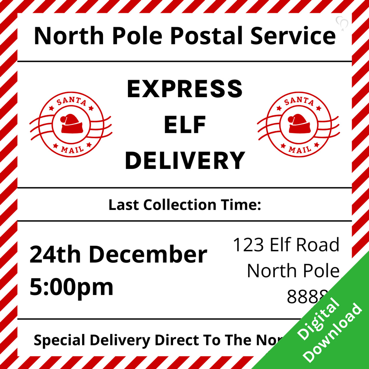 North Pole Express Elf Delivery Printable Designs - DIGITAL DOWNLOAD