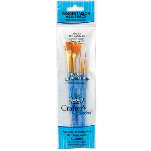 Crafter's Choice Golden Taklon Variety Brush Set B (4)