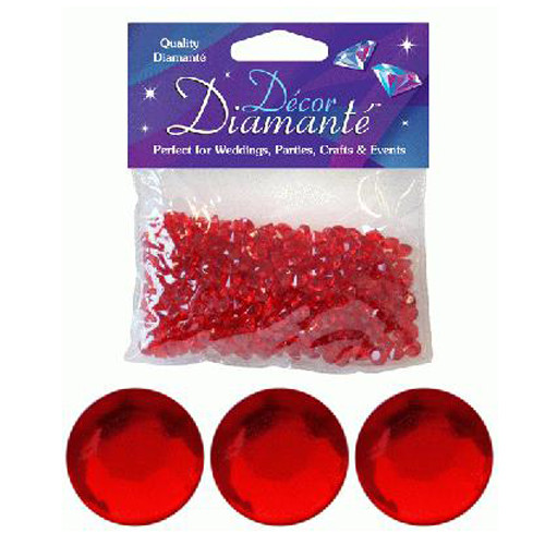 6mm Red Décor Diamanté Diamonds (28g)