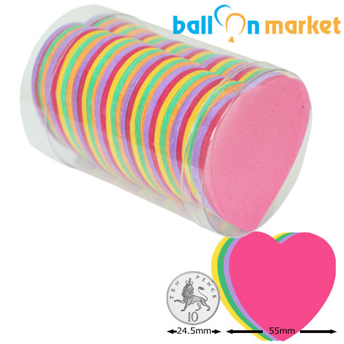 55mm Multi-Coloured Heart Tissue Paper Confetti (100g)