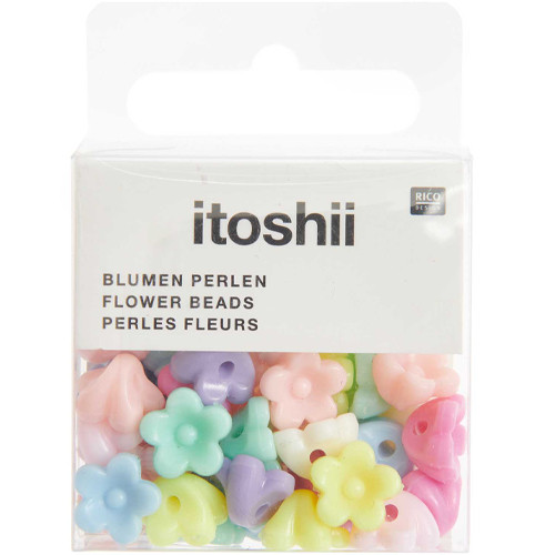 Pastel Flower Shaped Beads (40)