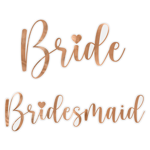 Bride & Bridesmaid Rose Gold Glass Stickers (6)