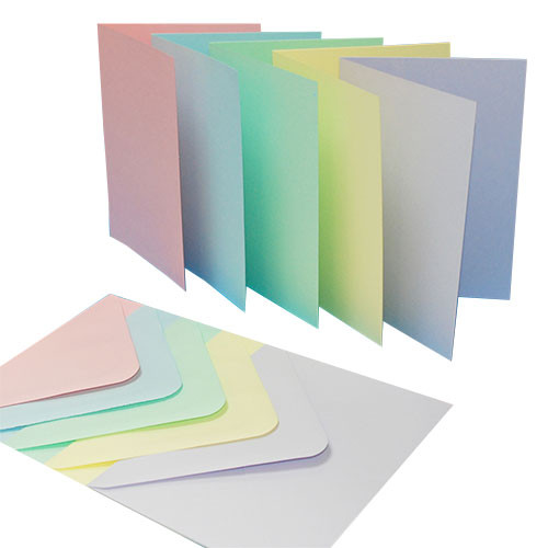 Assorted Pastel Cards & Envelopes - C6 (50)