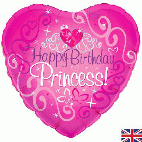 18 inch Happy Birthday Princess Foil Balloon (1)
