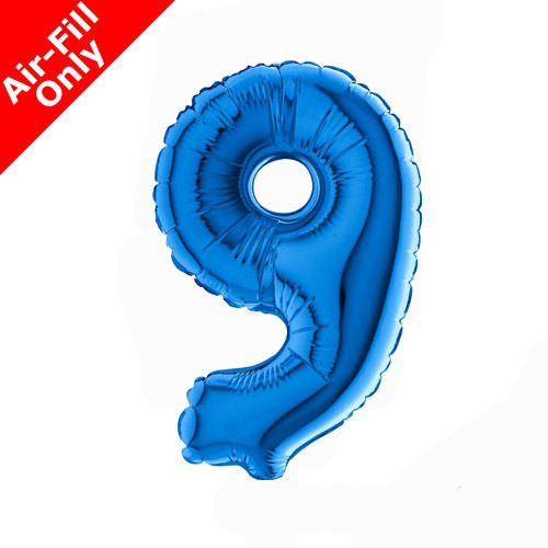 7 inch Blue Number 9 Foil Balloon (1) - UNPACKAGED