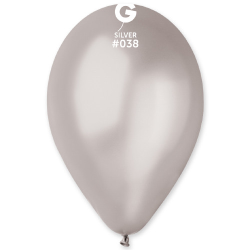 13" Metallic Silver Gemar Latex Balloons (50)