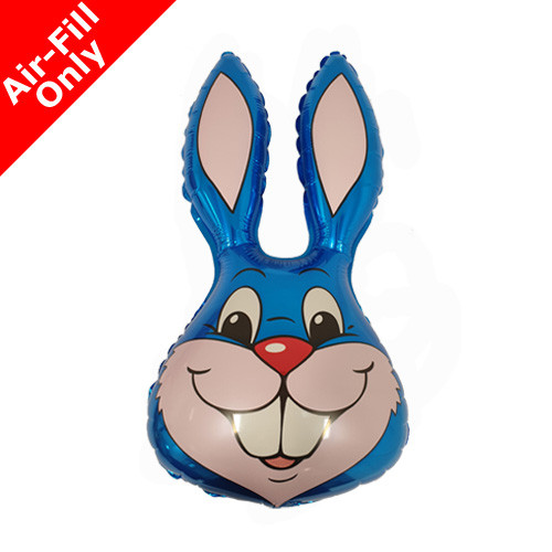 14 inch Blue Rabbit Head Foil Balloon (1) - UNPACKAGED